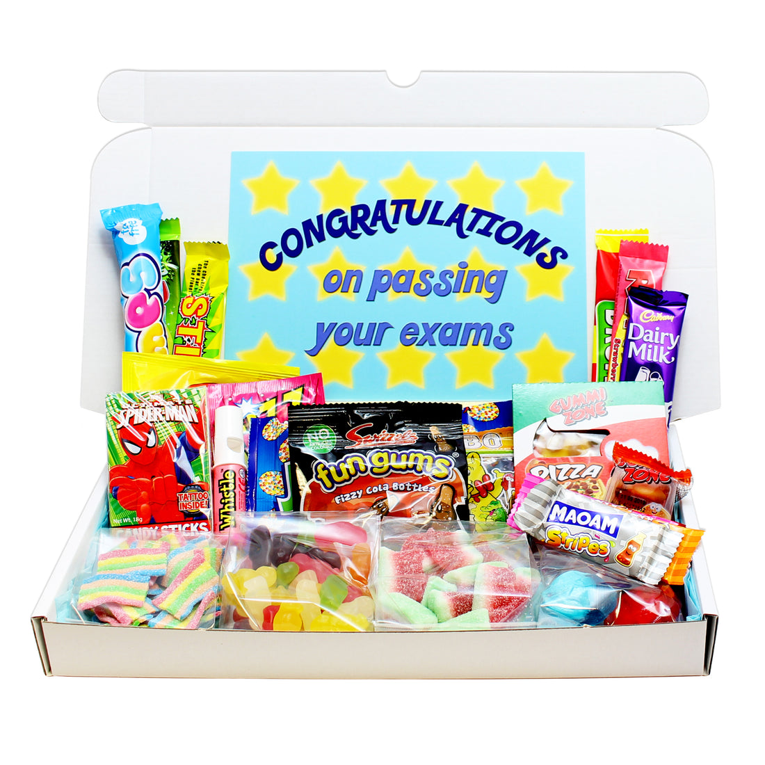 Exam Congratulations Large Retro Sweets Box – Letterbox Friendly